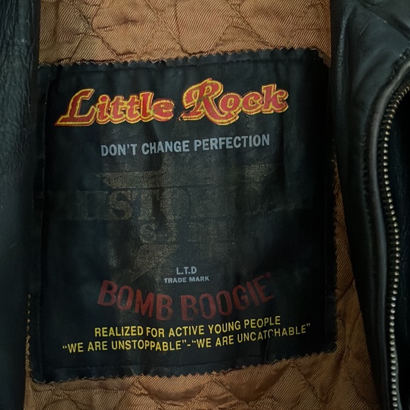 bomb boogie | Jackets & Coats | Vintage Bomb Boogie Sky Leather Biker ...